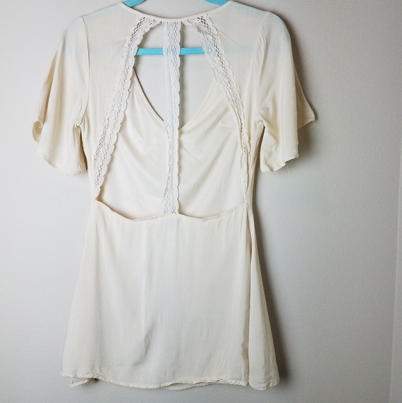 Tobi | Dresses | Tobi Lace Open Back Deep V Neck Mini Dress New | Poshmark